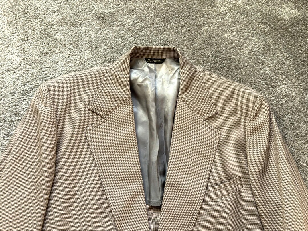 Vintage 70s Corbin Tan Brown Micro Check Sack Sport Coat 44 - Etsy