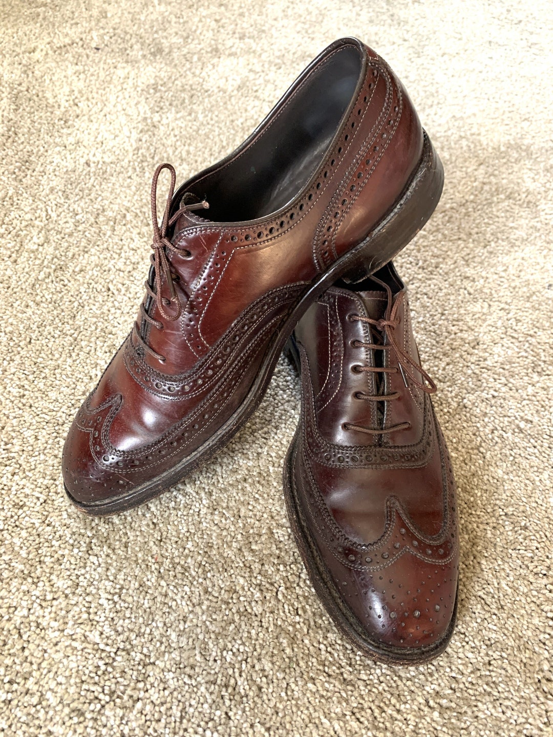Vintage 90s Johnston & Murphy Shell Cordovan Wingtips 9B - Etsy