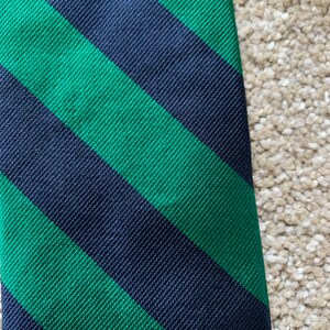 Vintage 80s Ashford & Brooks Blue Green Repp Stripe Tie - Etsy