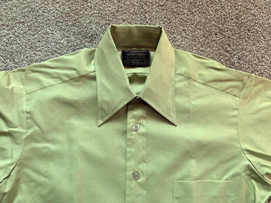 Deadstock Vintage 70s Sears Light Green Short Sleeve Shirt 15 - Etsy