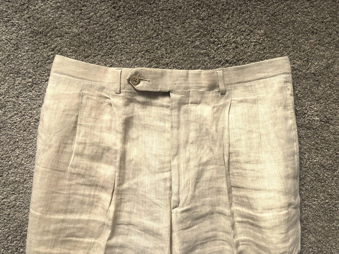 Vintage 80s Corbin Light Tan Linen Pants 33x30 - Etsy