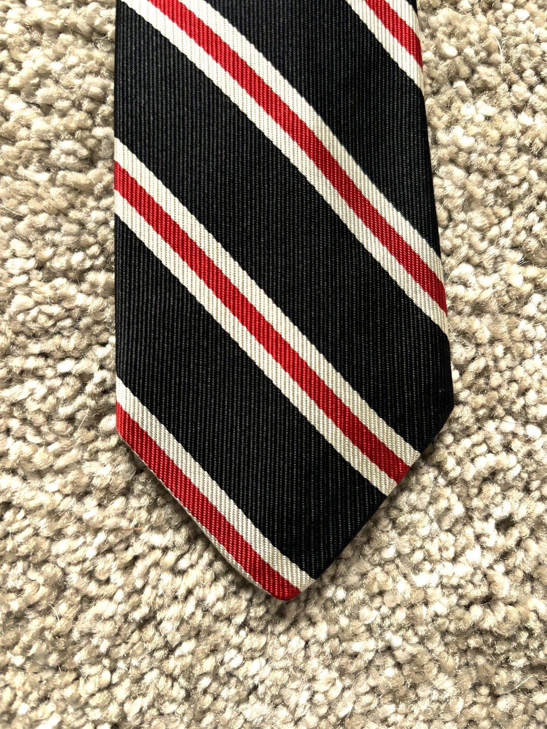 Vintage 50s Arrow Black Red Silver Repp Stripe Skinny Tie - Etsy