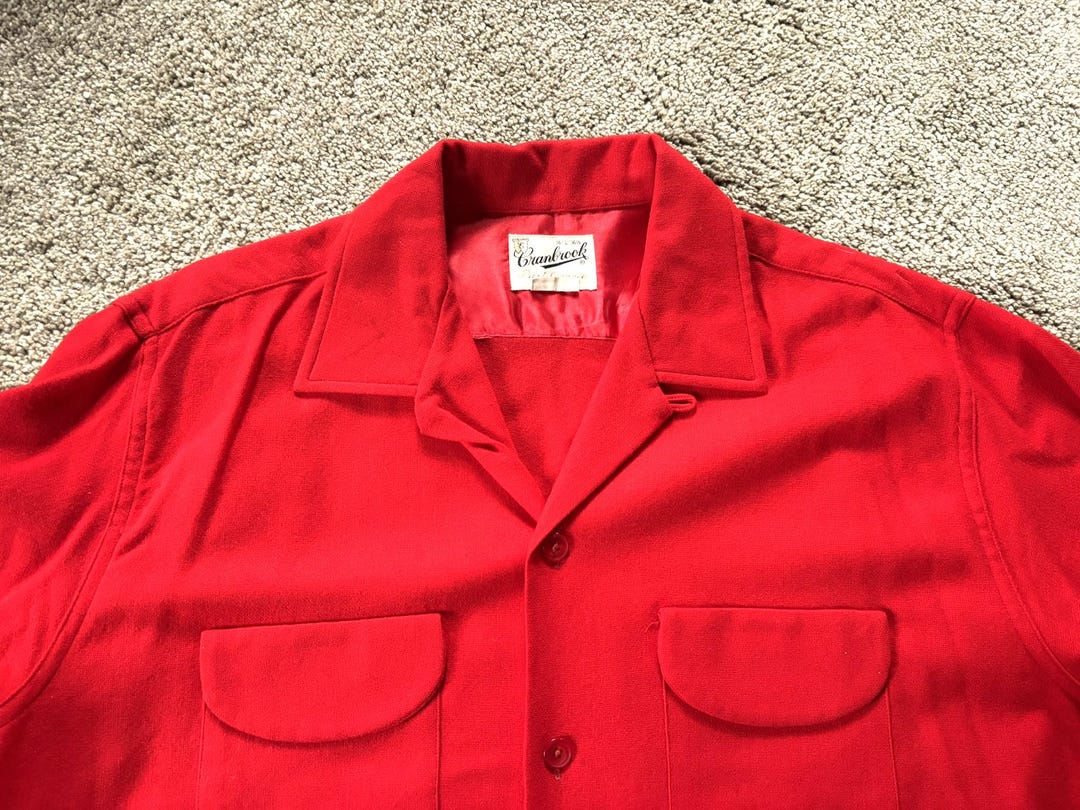 Vintage 50s Cranbrook Red Flap Pocket Flannel Shirt Large - Etsy