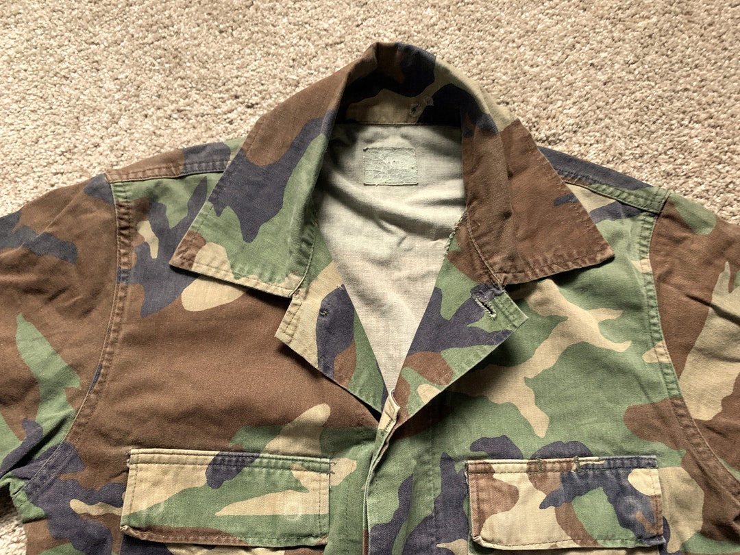 Vintage 80s Military Woodland Camo Jacket Small - Etsy