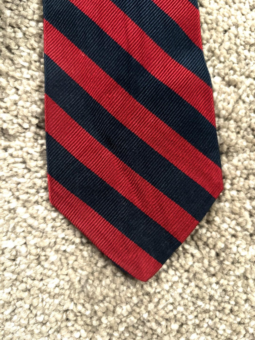Vintage 1960s J. Press Blue Red Repp Stripe Tie Beaufort Knot Trad Ivy ...