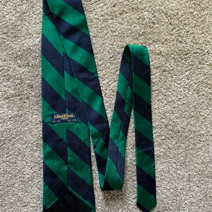 Vintage 80s Ashford & Brooks Blue Green Repp Stripe Tie - Etsy