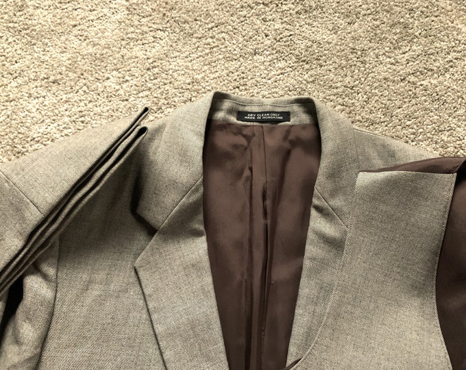 Vintage 80s Michel Rene Grayish Tan Three Piece Suit 42R, 35x29 - Etsy