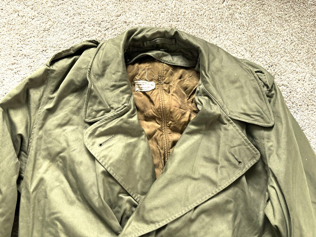 Vintage 50s 1951 Dated Korean War Era Overcoat Medium Long - Etsy