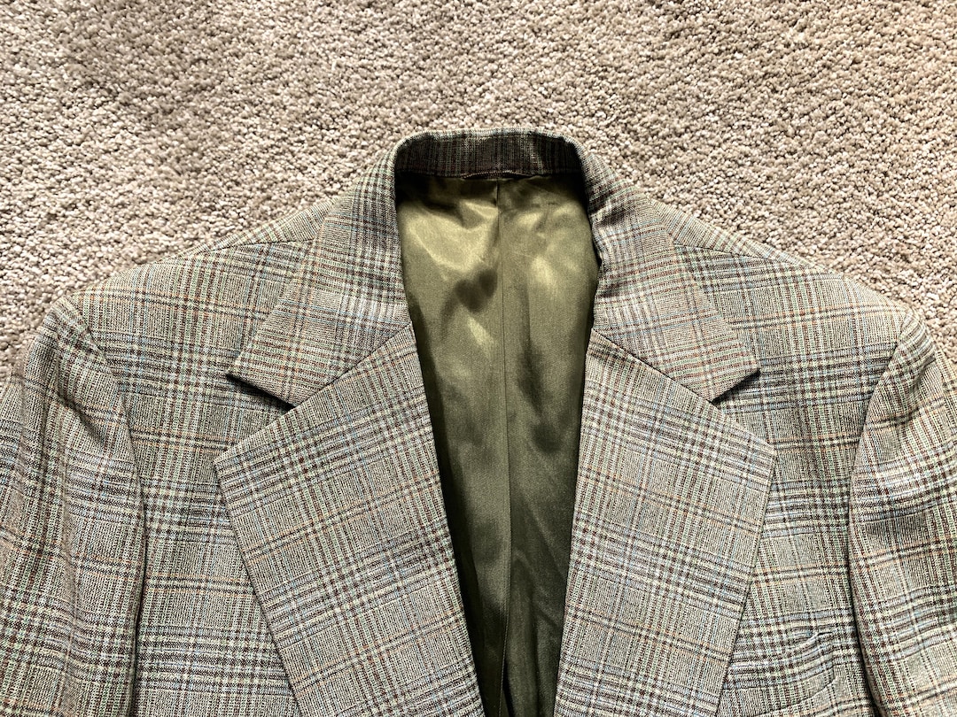 Vintage 70s Christopher Rand Brown Green Plaid Sport Coat 42 - Etsy
