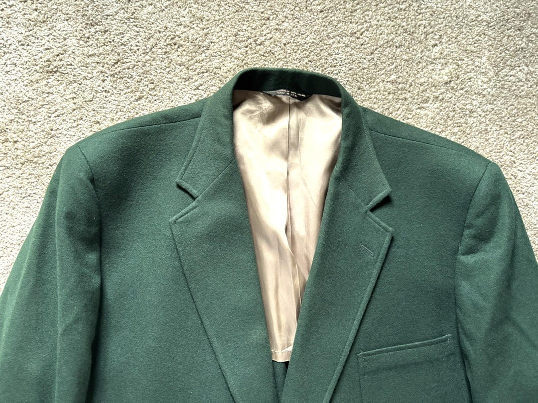 Vintage 80s Huntington Dark Green Flannel Triple Patch Pocket 3 Roll 2 ...