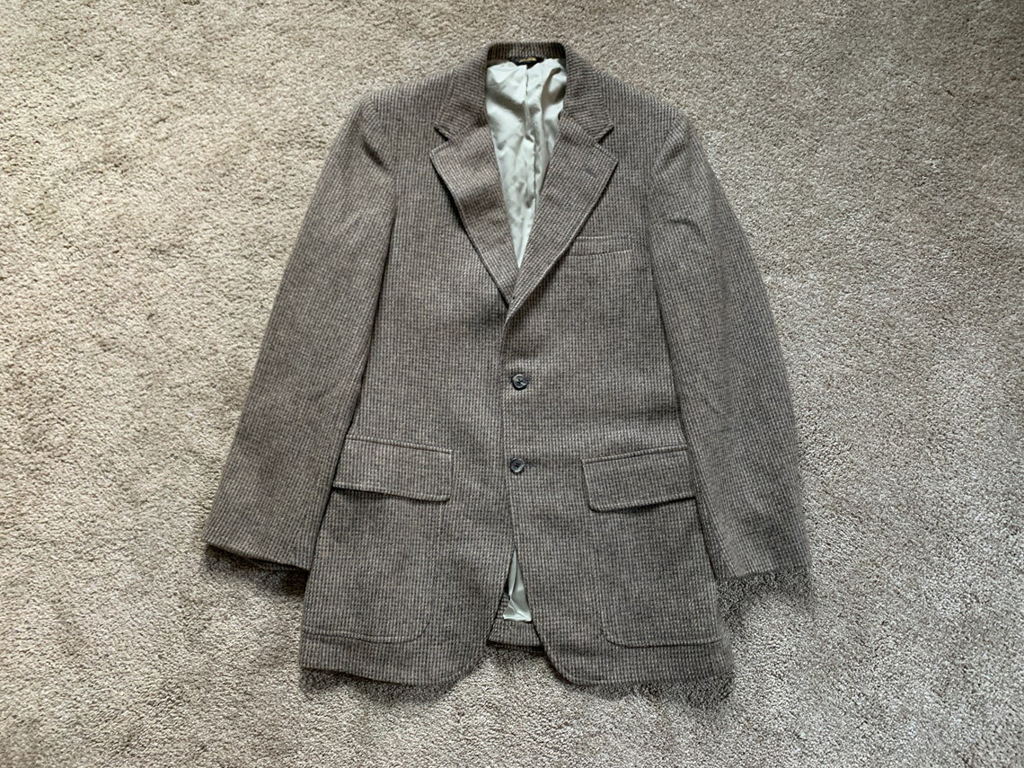 Vintage 80s Corbin Gray Beige Patterned Tweed Sport Coat 40 - Etsy