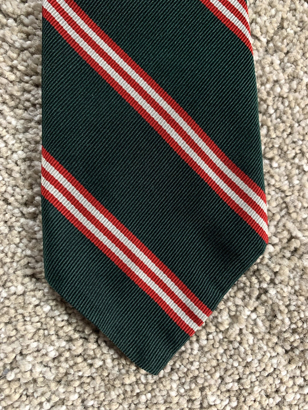 Vintage 70s Brooks Brothers Green Red Silver Repp Stripe Tie - Etsy