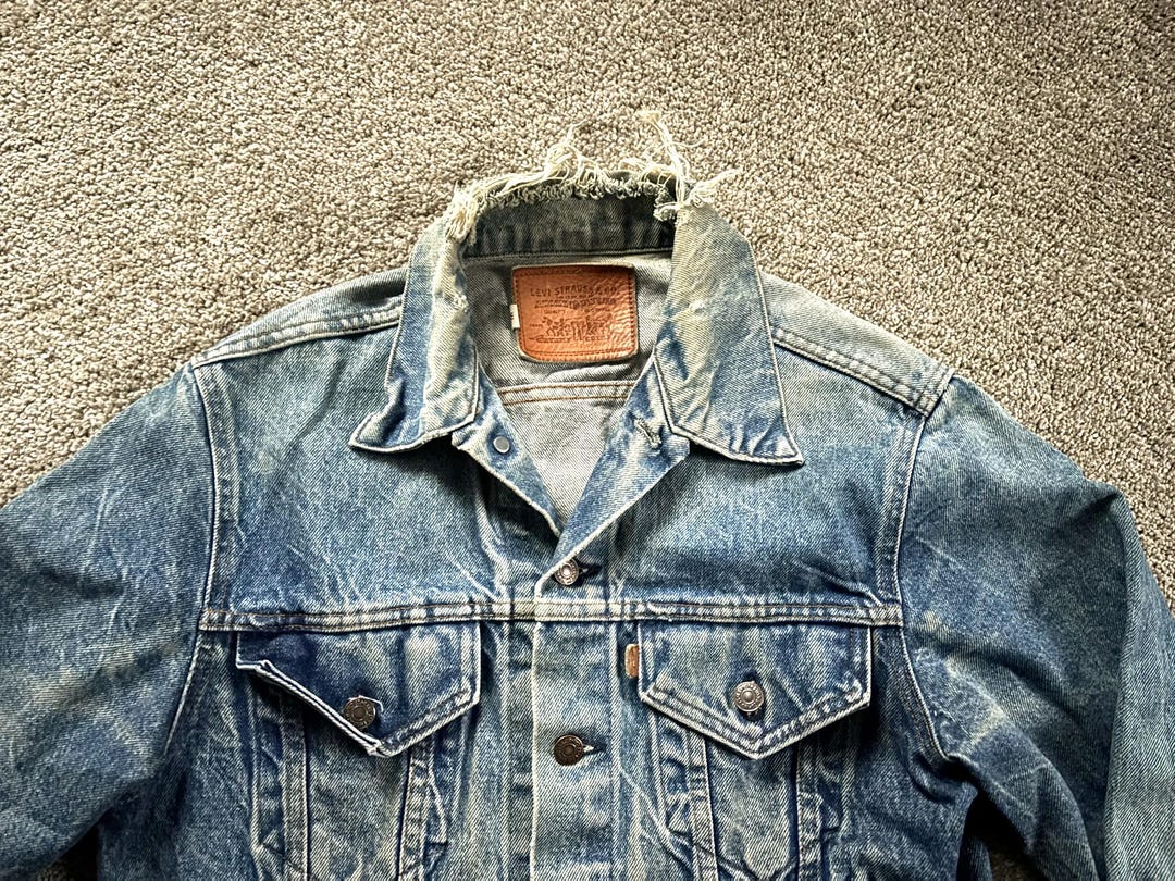 Vintage 80s USA Made Levis Denim Jacket Distressed Medium - Etsy