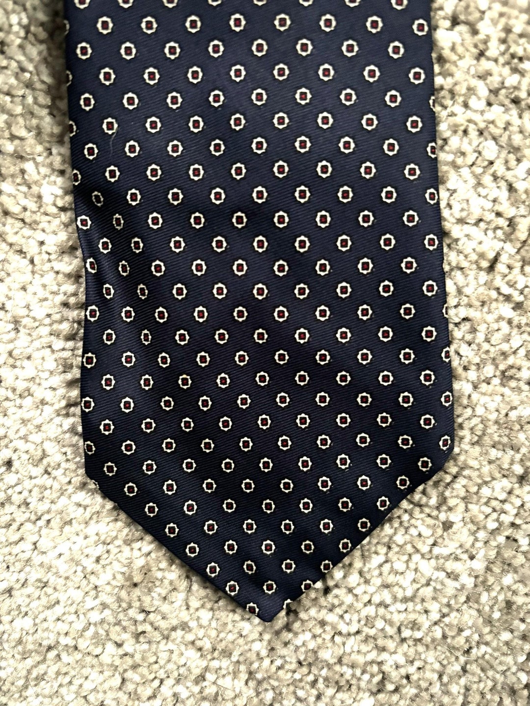 Vintage 70s Brooks Brothers Blue White Red Geometric Pattern Tie - Etsy