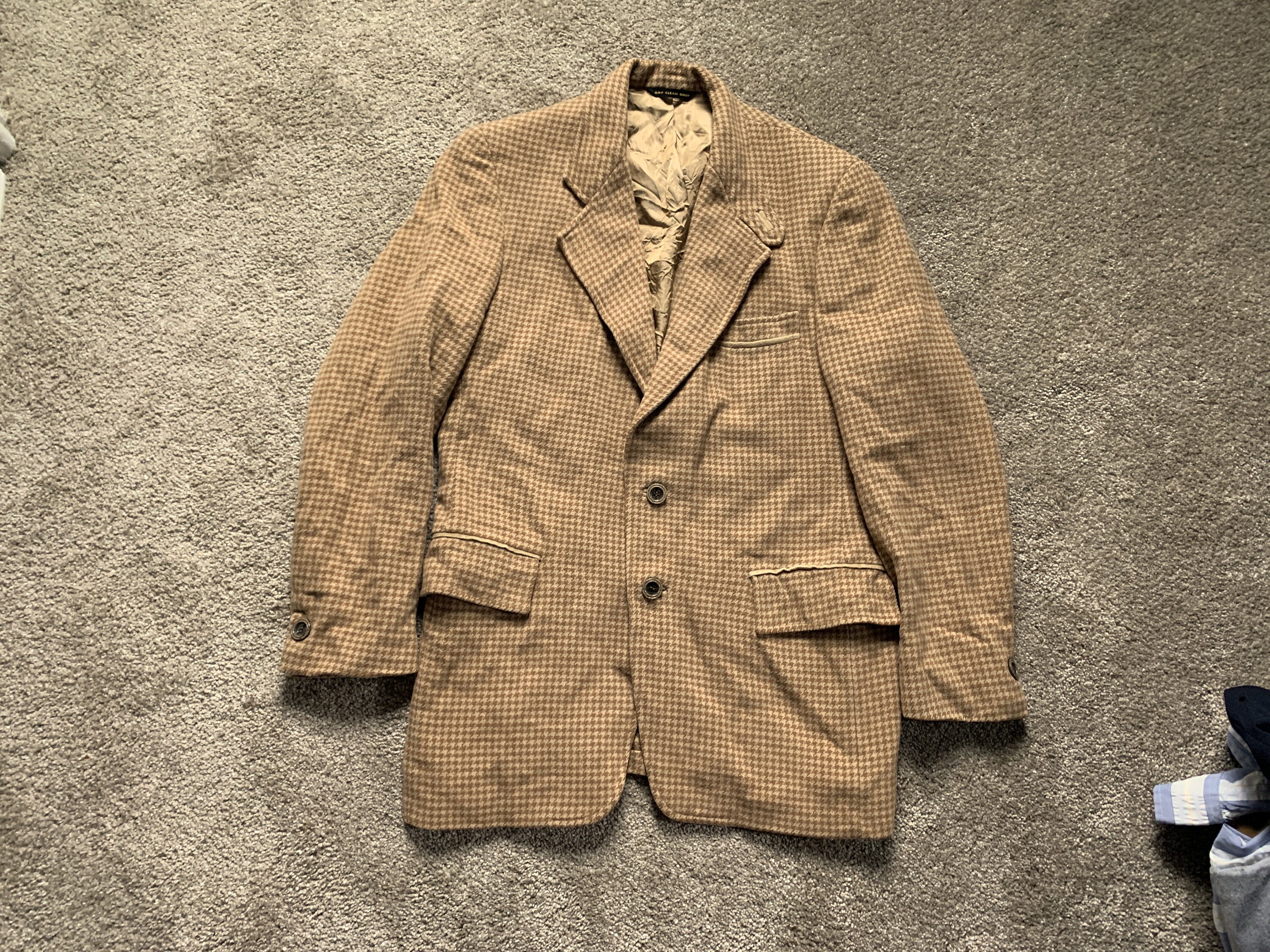 Vintage 70s Curlee Tan Houndstooth Tweed Sport Coat 40 - Etsy Australia
