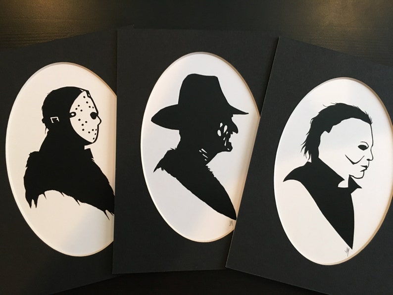 SLASHER Silhouette Print SET 1 - Etsy