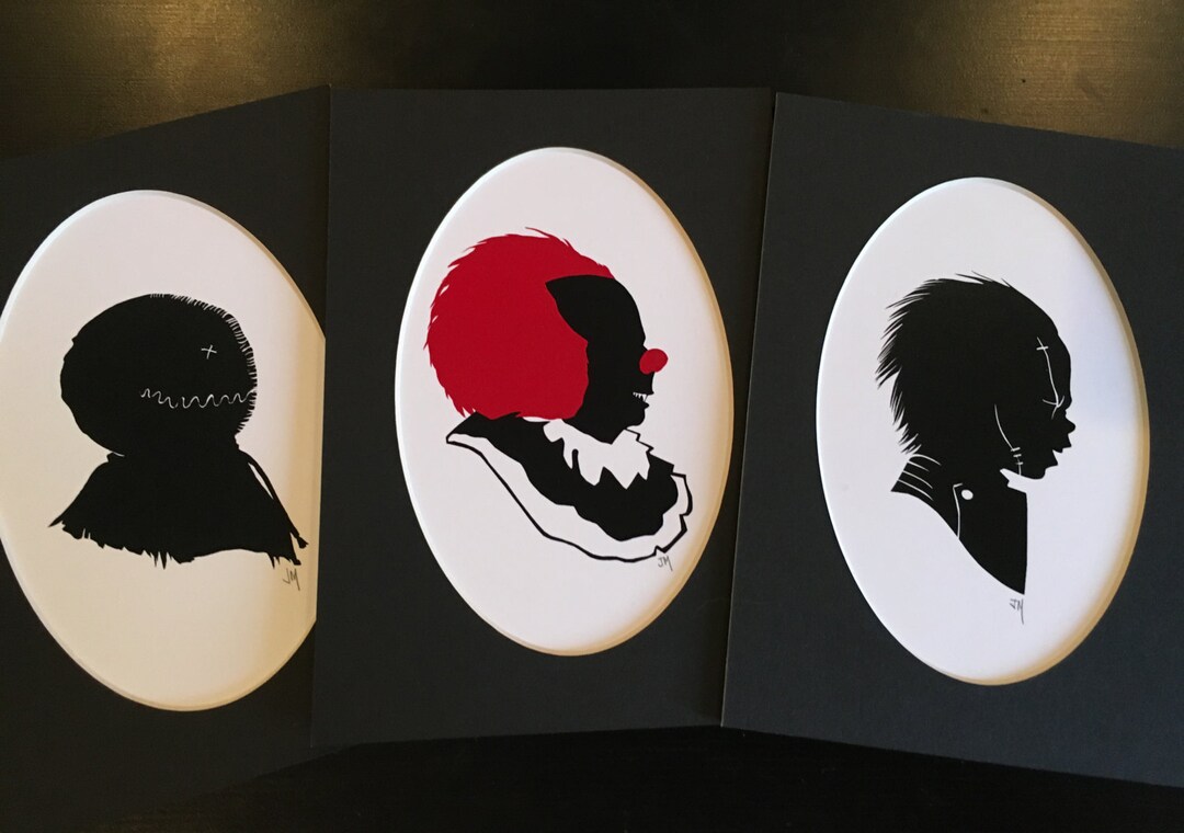 SLASHER Silhouette Print Set 3 - Etsy