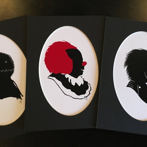 Universal Monsters Silhouette Print Set - Etsy