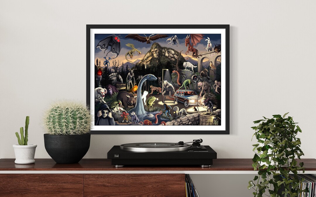 MYTHS & MONSTERS of North AMERICA Cryptids Wall Art Poster - Etsy
