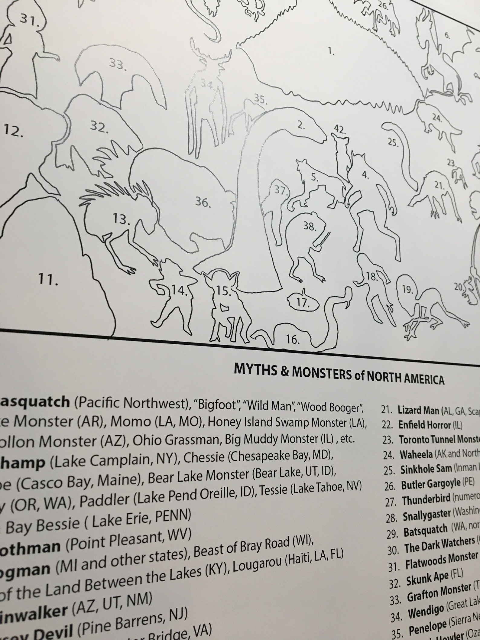 MYTHS & MONSTERS of North AMERICA Cryptids Wall Art Poster - Etsy