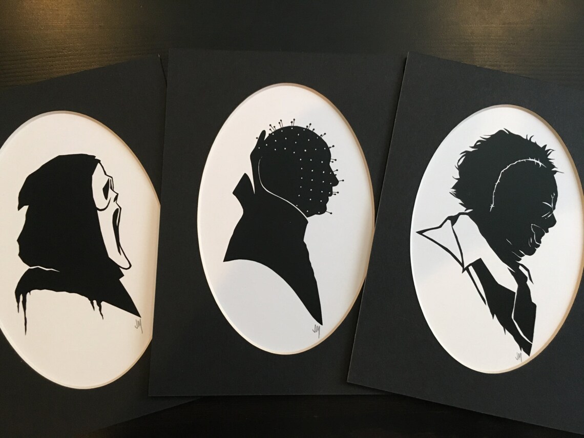 SLASHER Silhouette Print SET 2 | Etsy