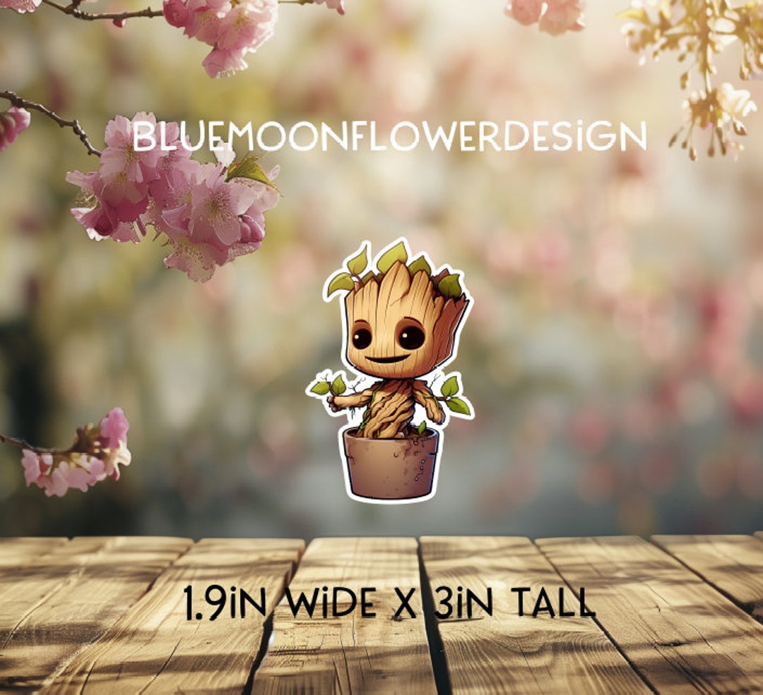 Baby Groot Color Sticker, Laptop Decal, Aesthetic Decal, iPad Sticker ...