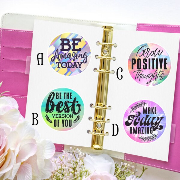 Round Motivational Stickers - Etsy