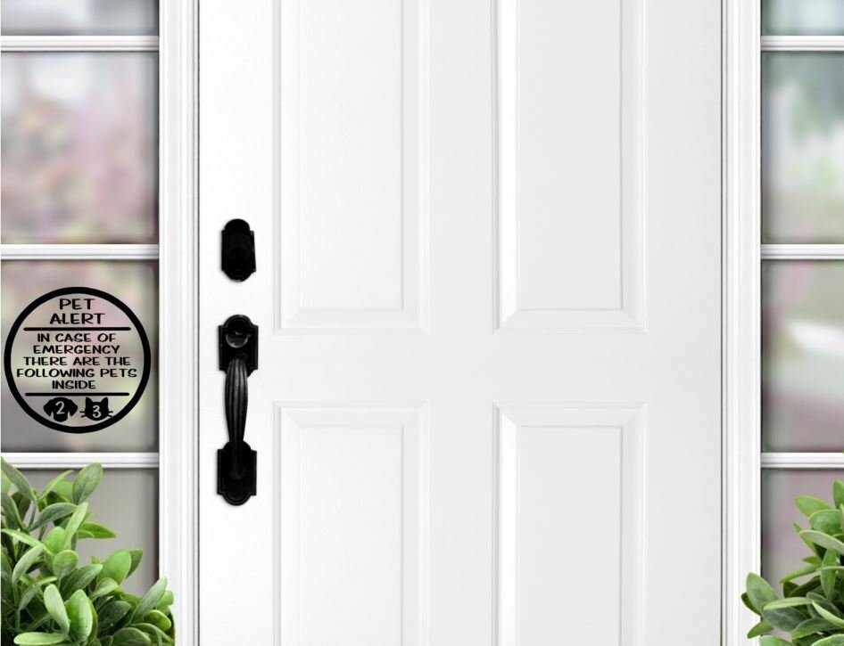 Pet Alert Front Door Decal for Emergency Responders ICE | Etsy
