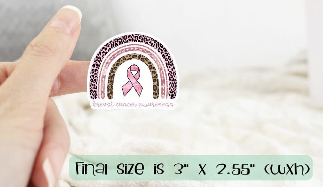 Breast Cancer Awareness Rainbow Sticker: Laptop Decal - Etsy