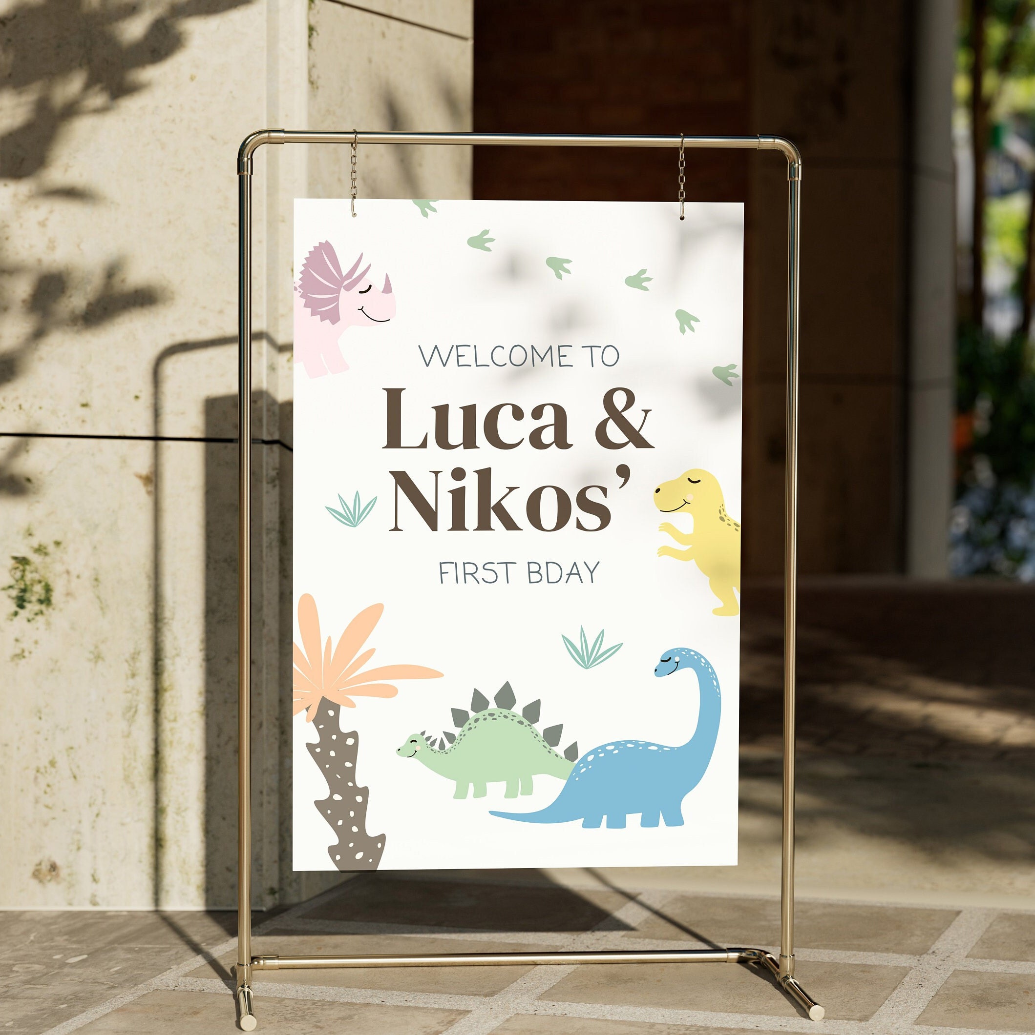 Dinosaur Digital Welcome Sign Canva Template Digital - Etsy