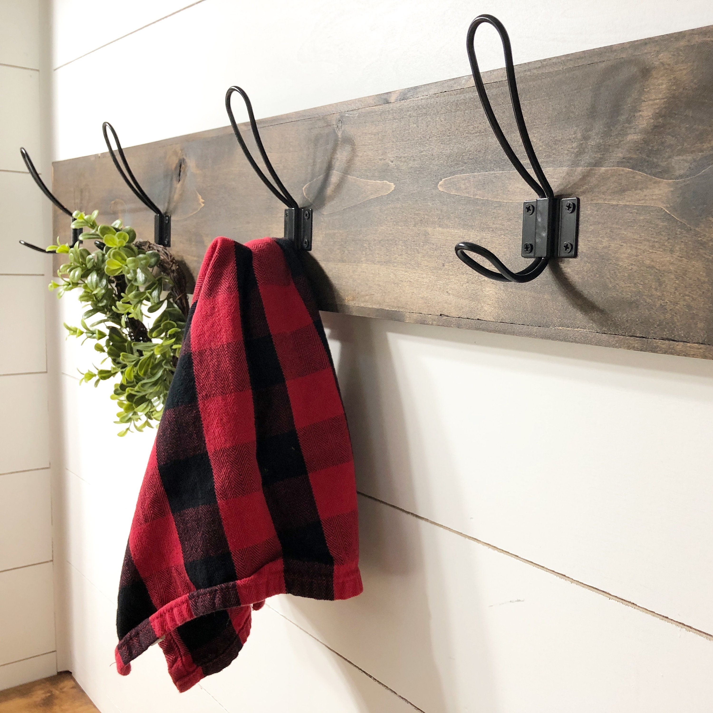 Farmhouse Coat Rack | Knotty Alder Towel Rack | Mud Room Hooks ...