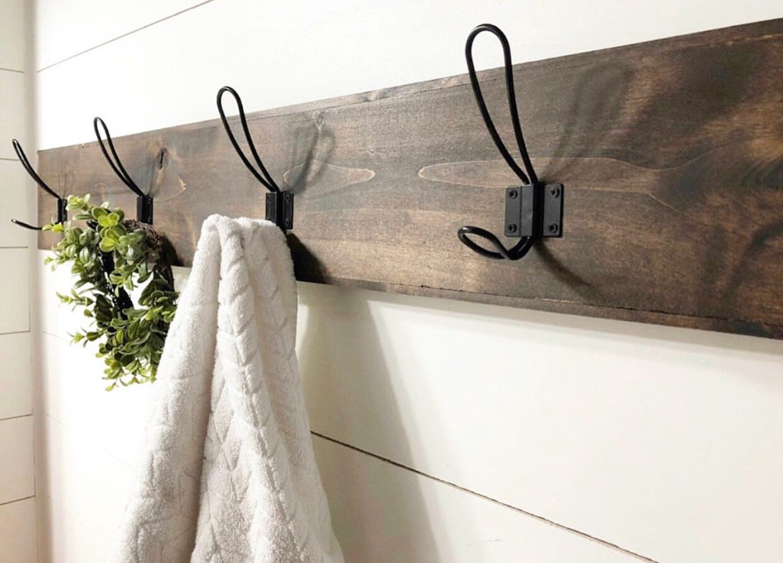 Farmhouse Coat Rack | Knotty Alder Towel Rack | Mud Room Hooks ...