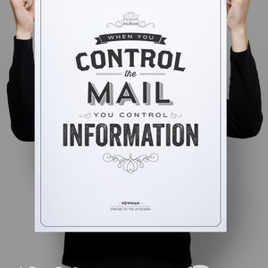 When You Control the Mail Seinfeld Poster Newman Quote Home Decor 11 X ...