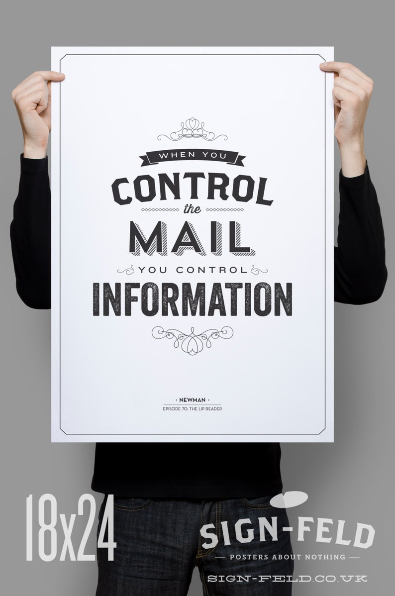 When You Control the Mail - Seinfeld Poster - Newman Quote - Home Decor ...