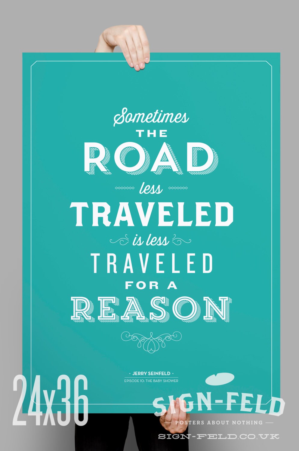 The Road Less Traveled Poster 11x17" - Seinfeld Quote Print - Vintage ...