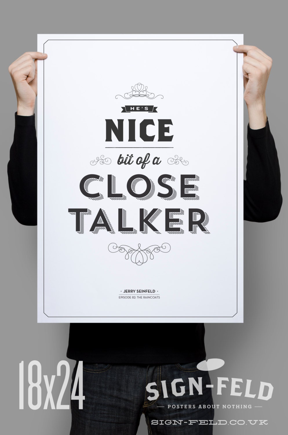 A Bit of a Close Talker -11x17 // 18x24 // 24x36 - Seinfeld Quote Print ...