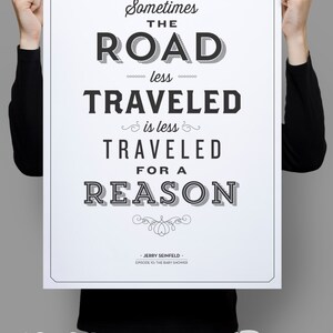 The Road Less Traveled Poster 11x17" - Seinfeld Quote Print - Vintage ...