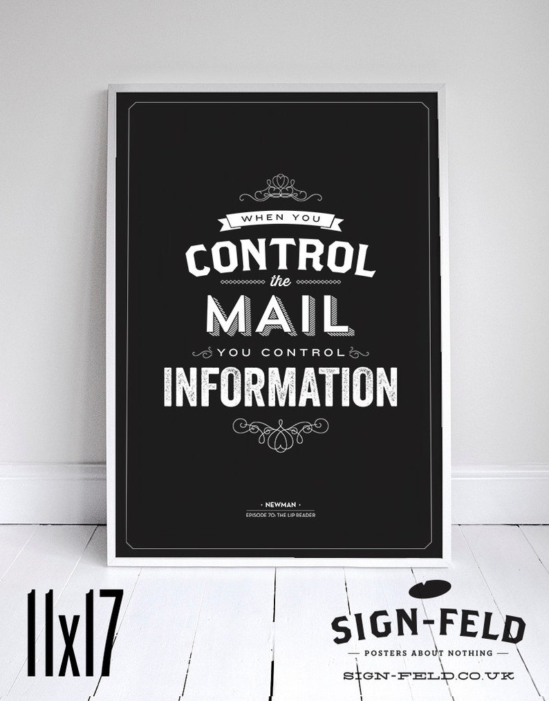 When You Control the Mail - Seinfeld Poster - Newman Quote - Home Decor ...