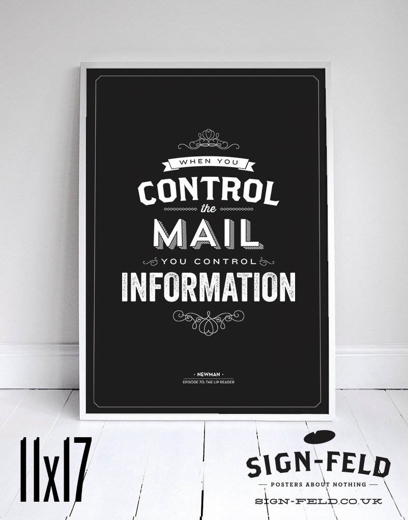 When You Control the Mail - Seinfeld Poster - Newman Quote - Home Decor ...