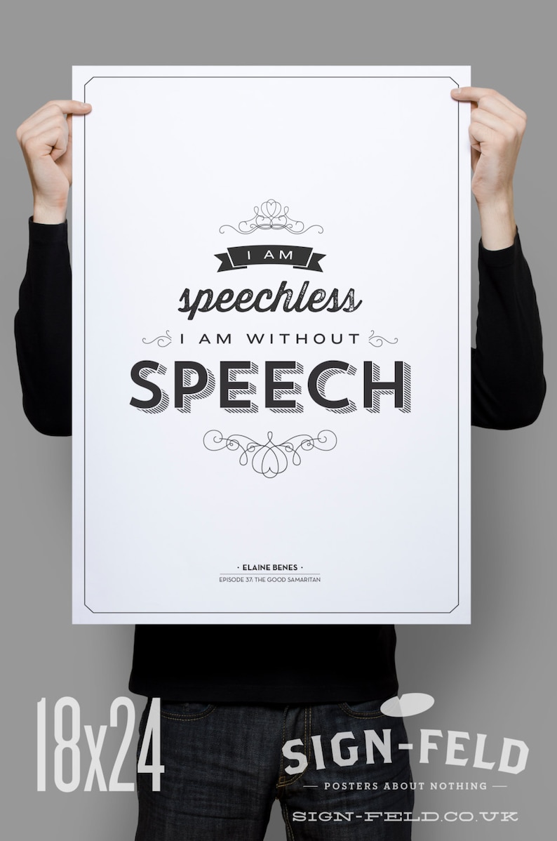I Am Speechless I Am Without Speech Seinfeld Poster - Etsy