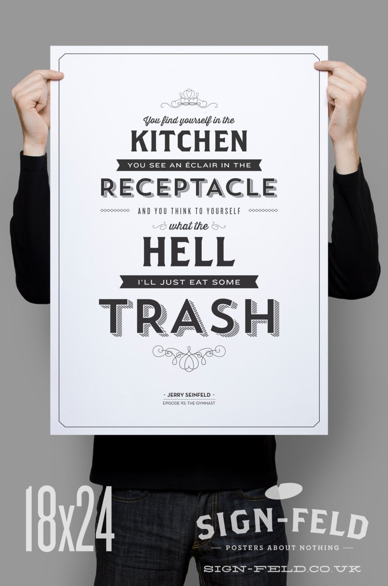 Seinfeld Quote Poster Kitchen Decor Eat Some Trash - Etsy