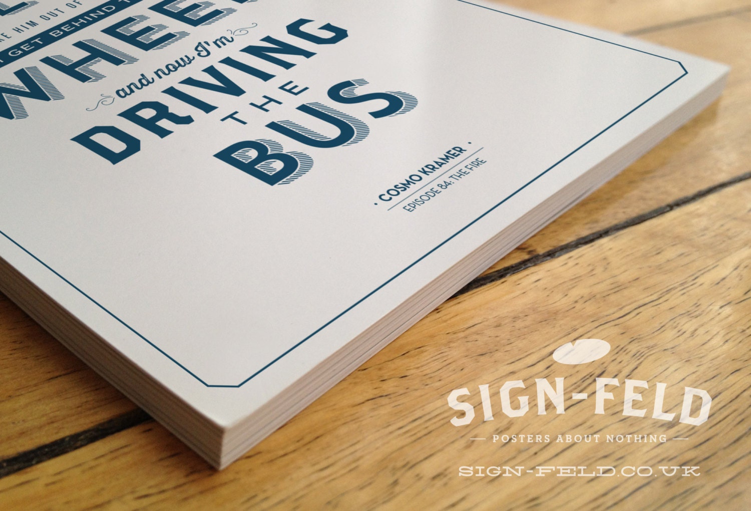 Now I'm Driving the Bus Kramer Quote Seinfeld Typography Poster Home ...