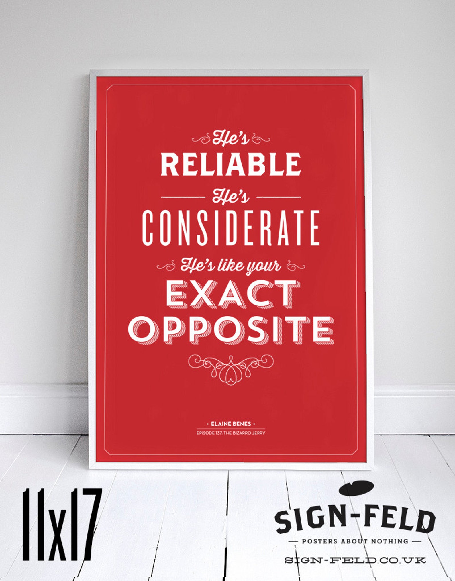 The Exact Opposite Poster 11x17 Seinfeld Quote Print - Etsy