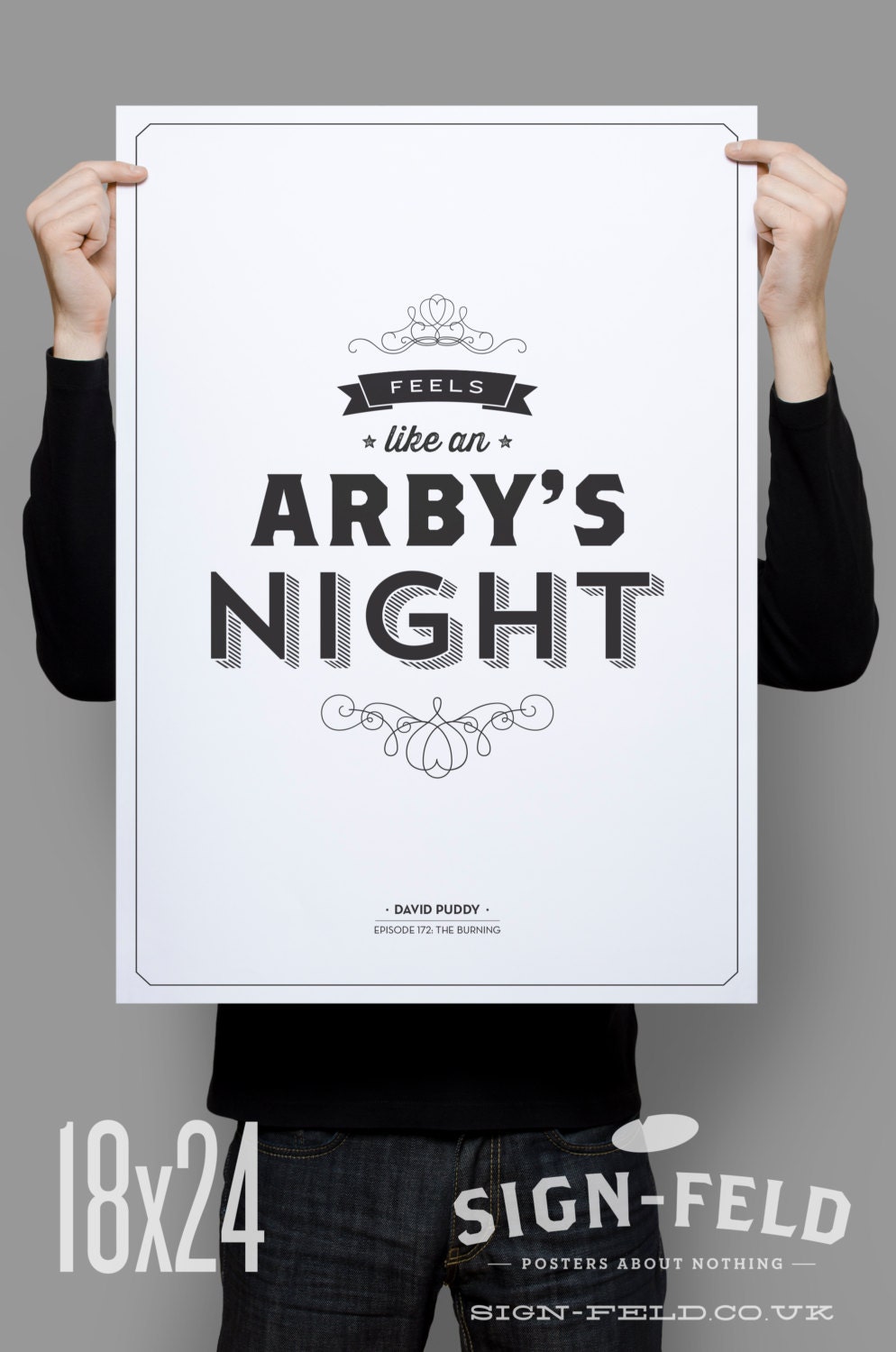Feels Like An Arbys Night Seinfeld Poster David Puddy Quote Home