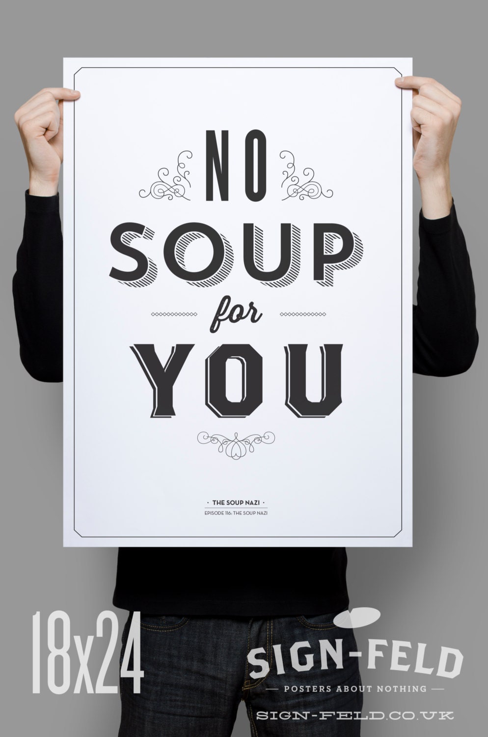 No Soup for You Kitchen Poster Seinfeld Quote Print 11 X - Etsy