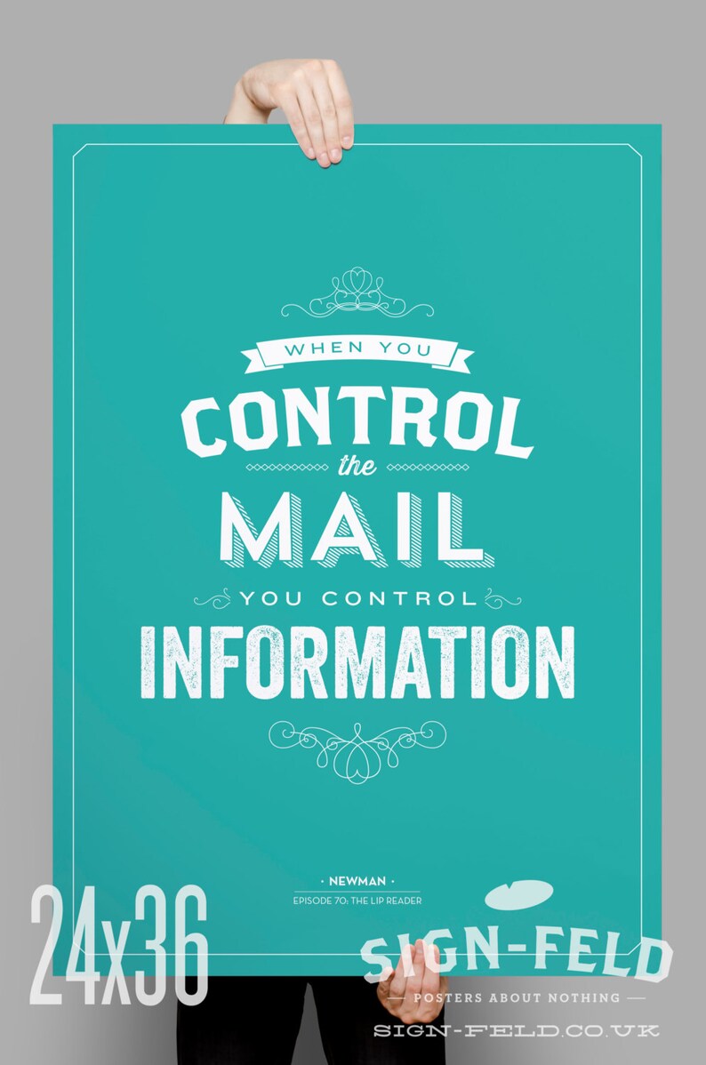 When You Control the Mail - Seinfeld Poster - Newman Quote - Home Decor ...