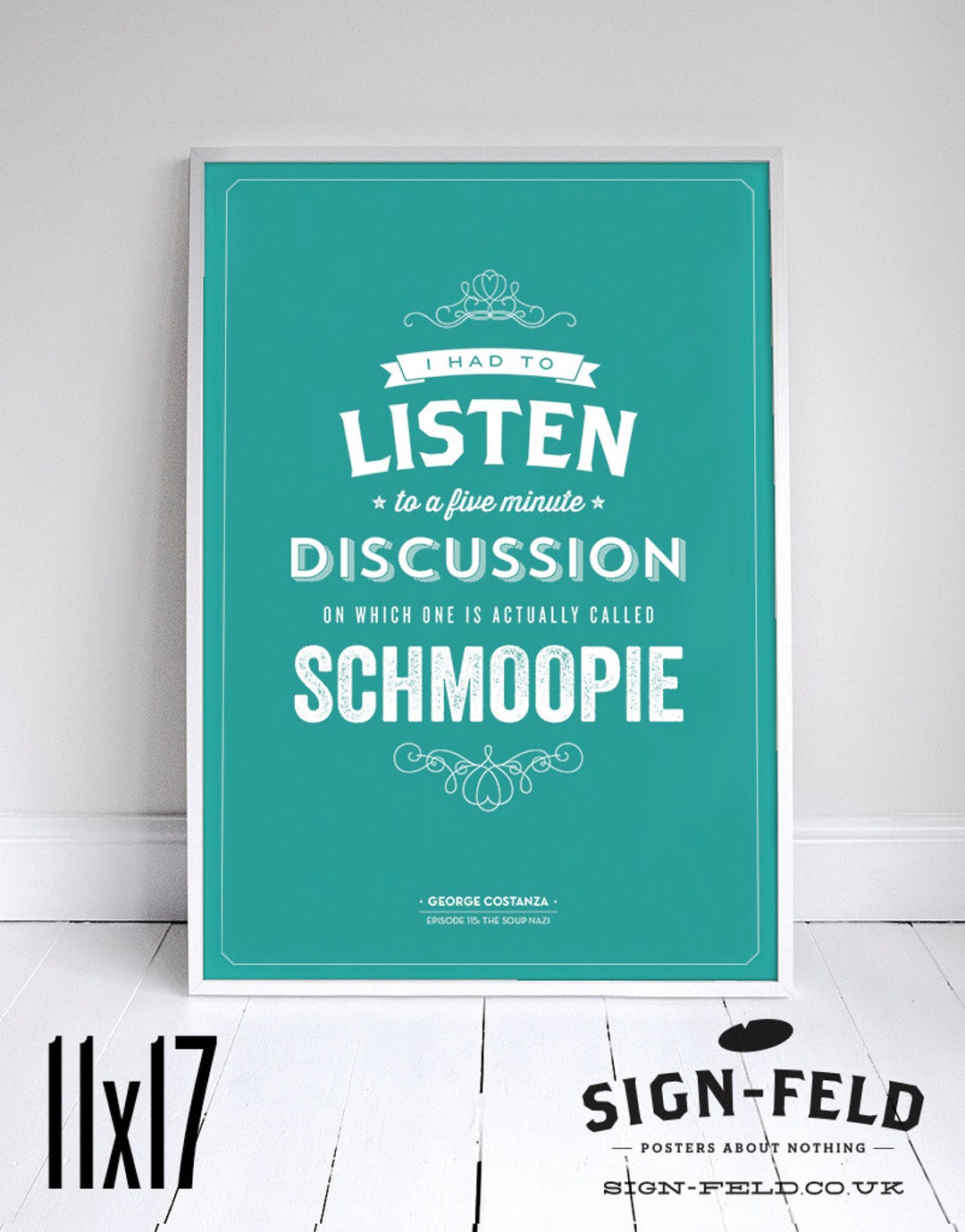 Schmoopie Poster - Seinfeld Quote Print - Vintage Retro Typography ...