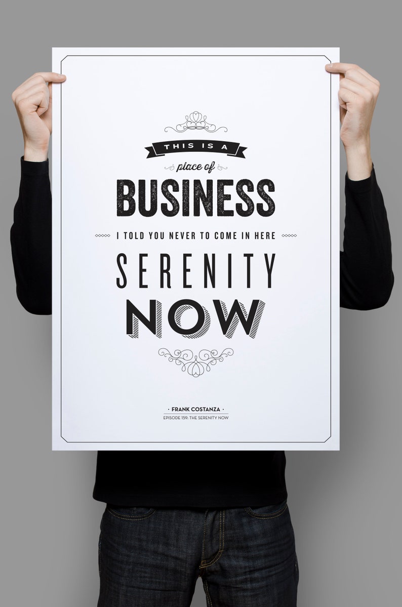 Serenity Now Print Seinfeld Quote Poster Vintage Retro - Etsy UK