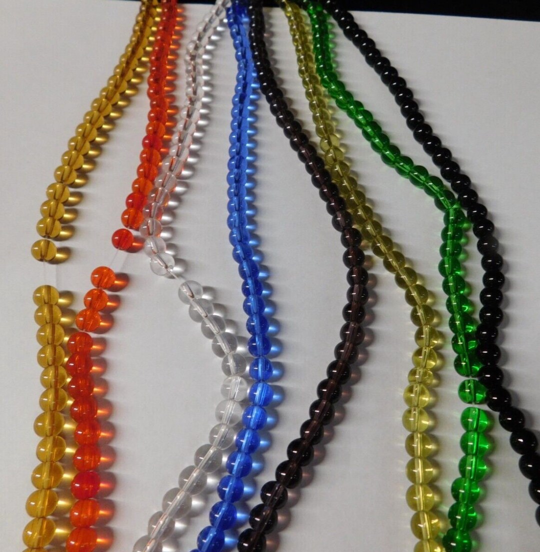 Z Bead Lot 8 Strands of 7 Chakra Colors and Black 6mm Round 14 Inch ...