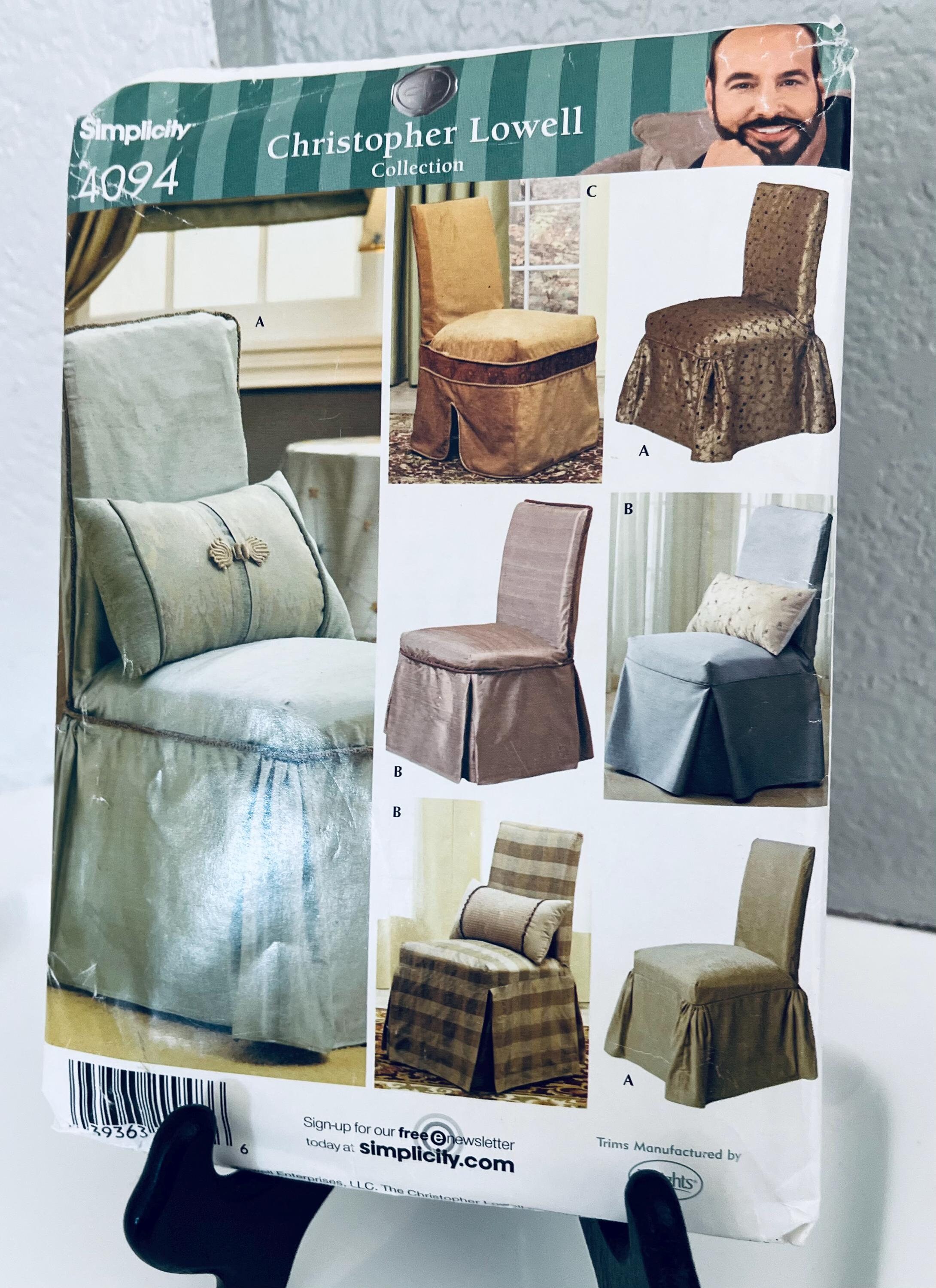 Simplicity 4094 Sewing Pattern Chair Slipcovers Christopher Lowell ...